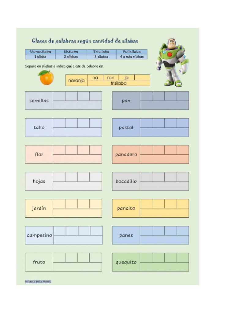 Separar Palabras en Sílabas | PDF