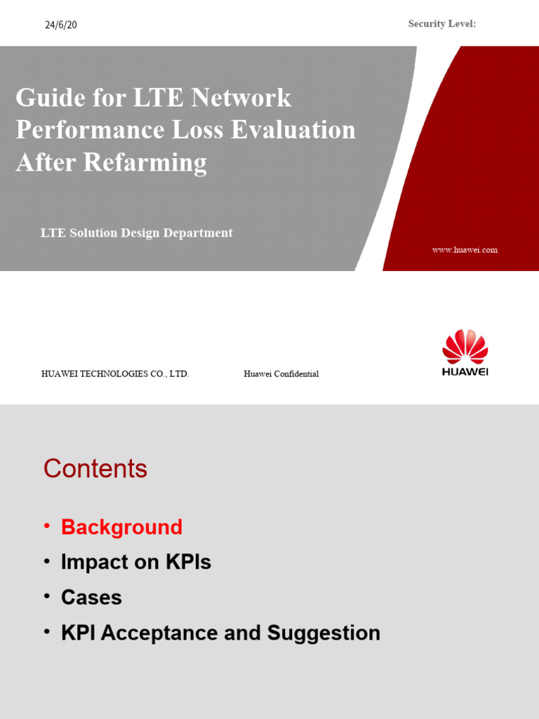 Guide For LTE Network Performance Loss Evaluation After Refarming V1.0 | PDF | Lte ...