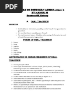 History O Level Notes ZIMSEC-1 | PDF | Archaeology | Oral Tradition