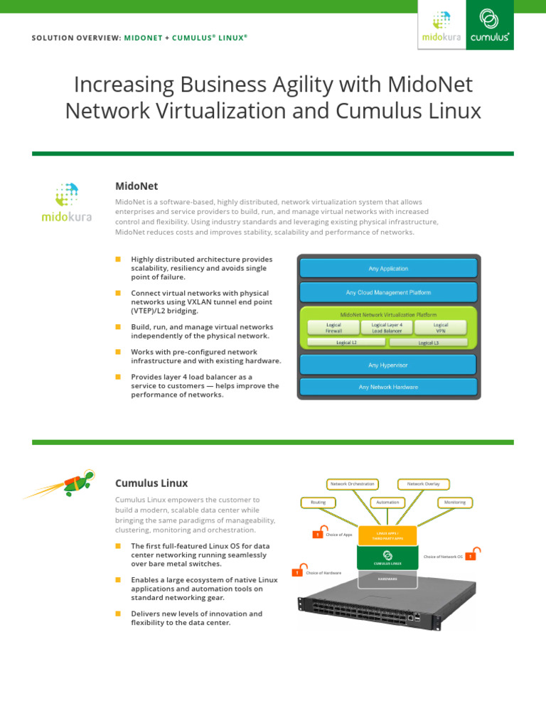 Solution-Overview-Midokura-Cumulus | Download Free PDF | Virtualization | Virtual Machine