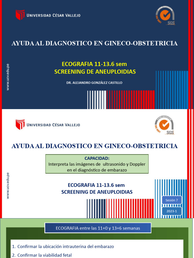 7-CLASE - US 11-13.6 Sem Tamizaje AneuploidÃ - As 2023-1 | PDF | Feto | El embarazo