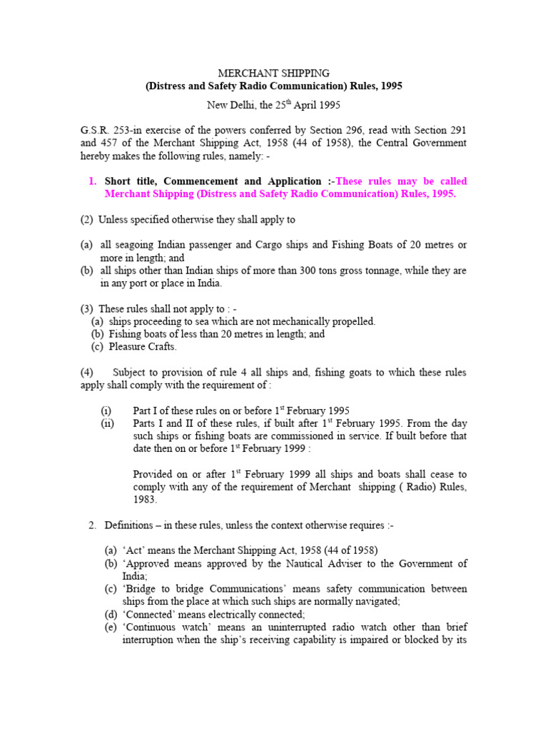 MS Rule For Radio Installations and Functional Requirement | PDF ...