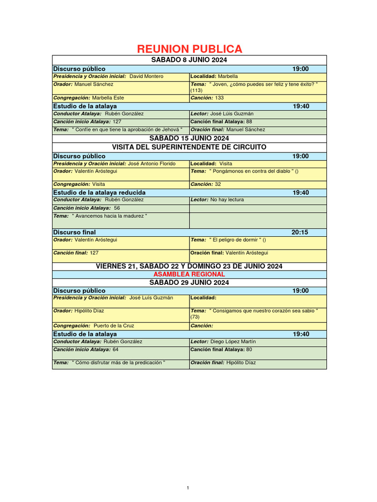 Reunión Publica Junio 2024 | PDF