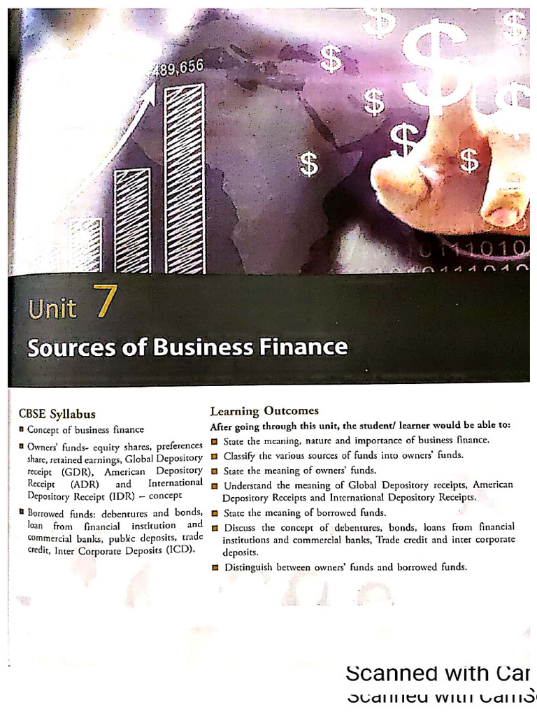 Chapter 8 Sources of Business Finance | PDF