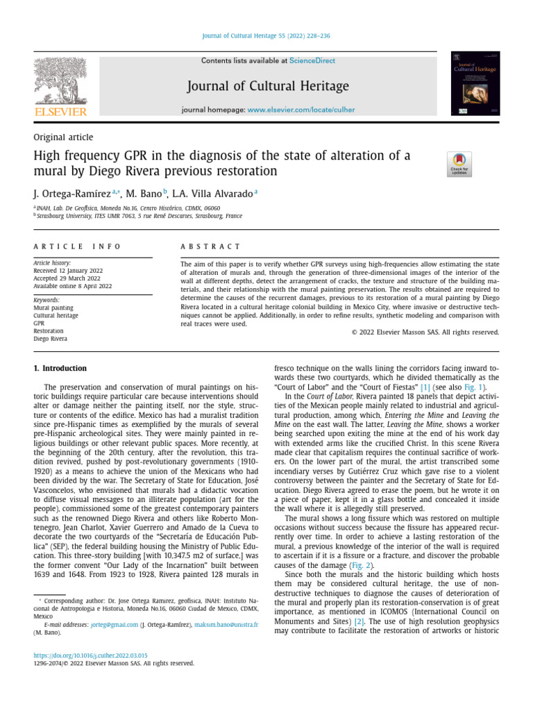 High Frequency GPR in The Diagnosis of The State of Alteration of A ...