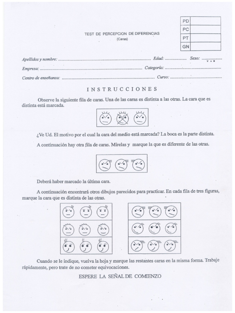 Test de Caritas | PDF