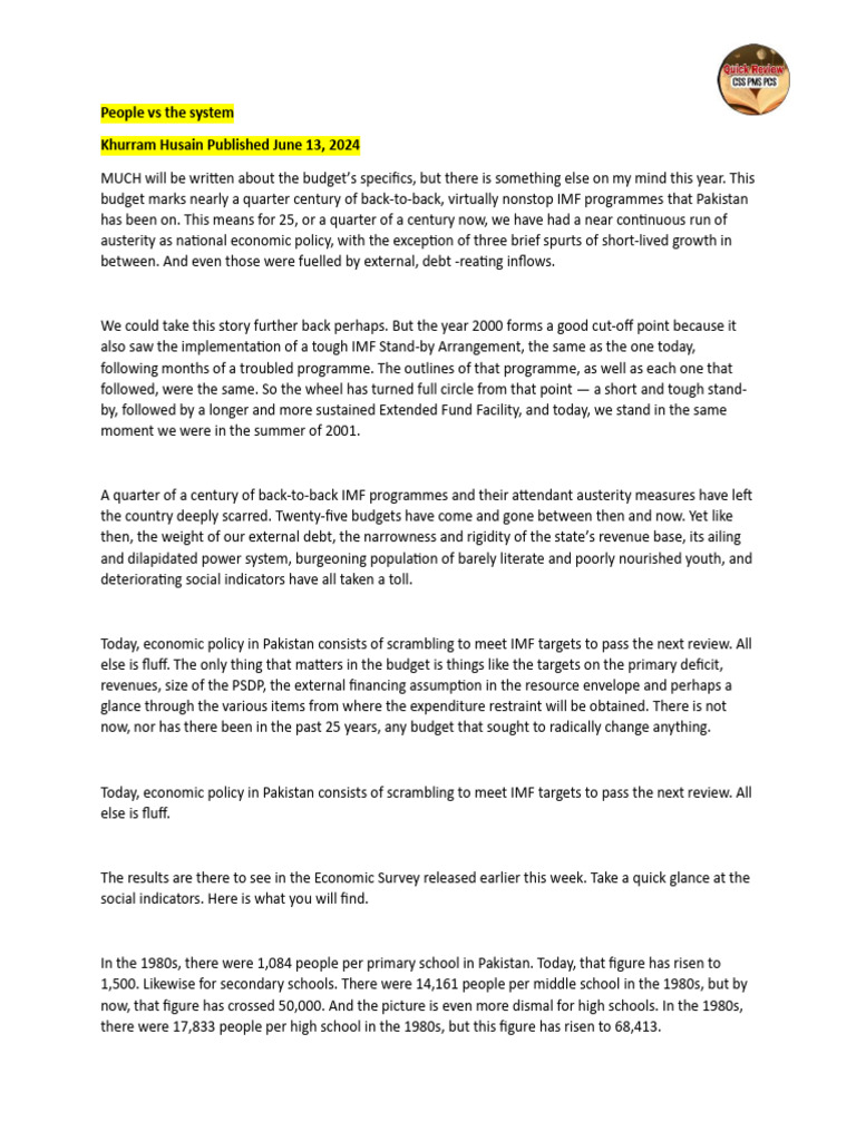People Vs The System 13-06 | PDF | Austerity | Poverty