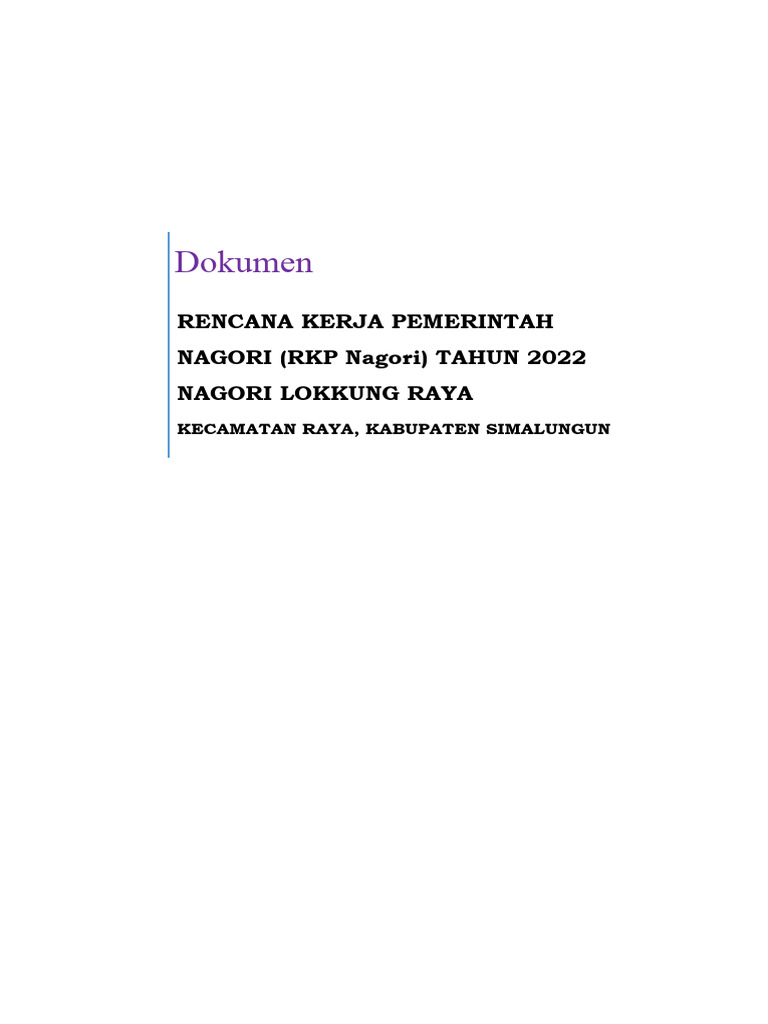 1 Dokumen RKP Dame Raya 2024 | PDF