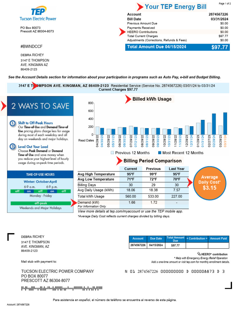 AZ Utillity Bill | PDF | Fee | Payments