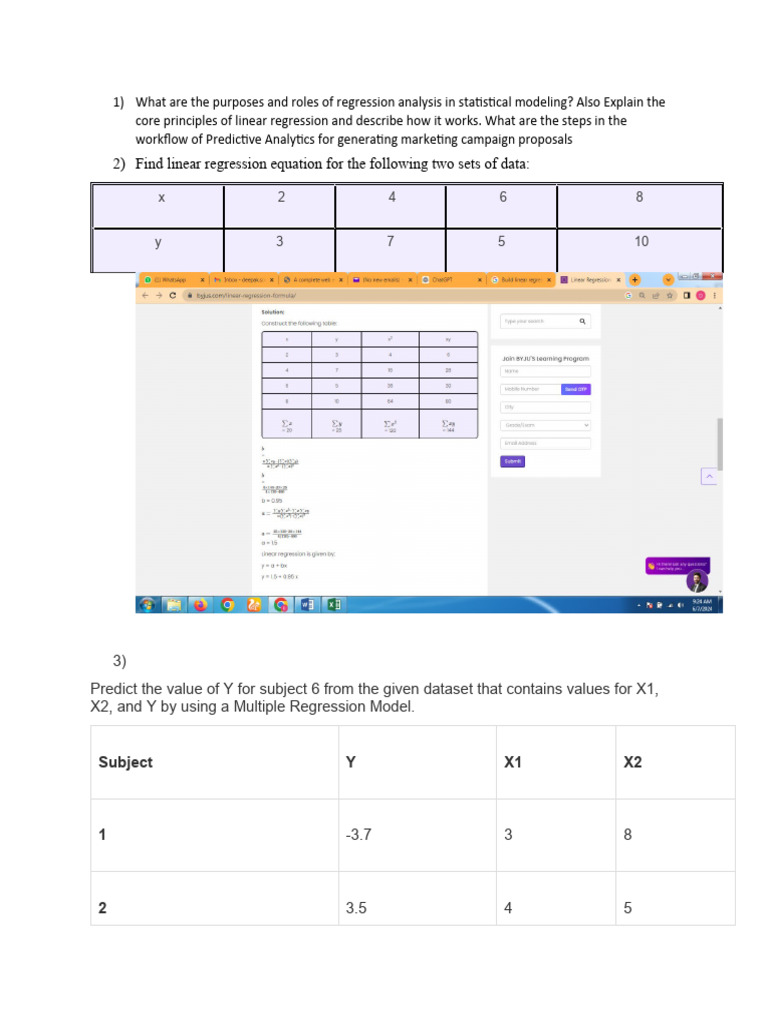 Practice Question | PDF | Analytics | Regression Analysis