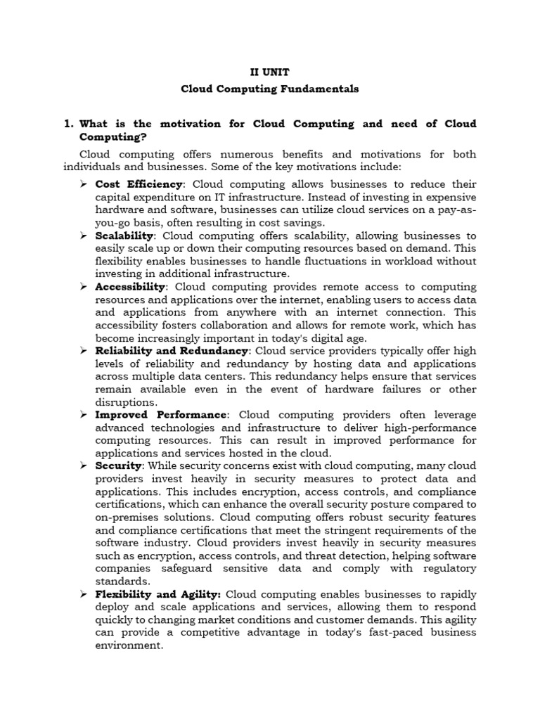 CC Ii Unit | Download Free PDF | Cloud Computing | Software As A Service