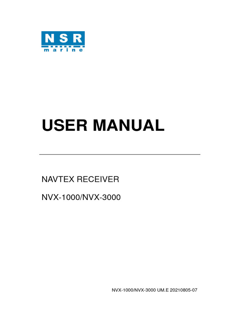 NVX-1000-3000 Navtex Receiver | PDF | Radio | Information And ...