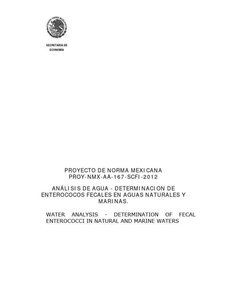 Proy NMX Aa 167 Scfi 2012 | PDF | Agua | Laboratorios