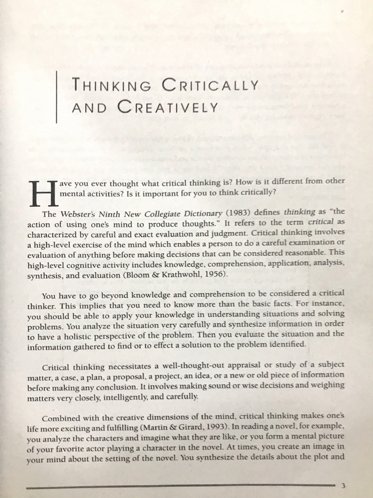 Thinking Critically | PDF