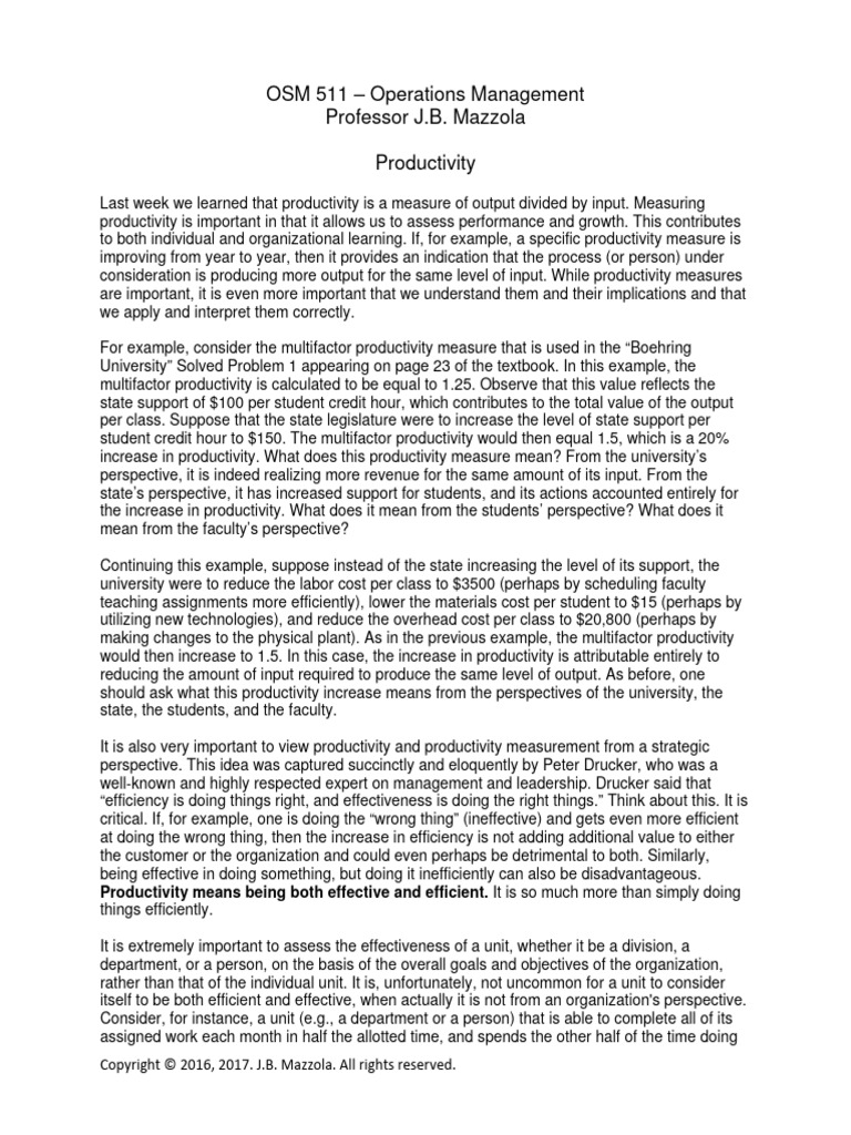 Productivity | PDF | Business | Business Economics
