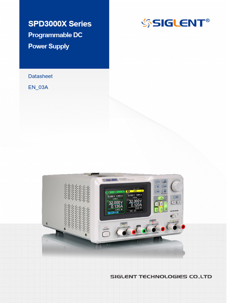 Siglent - DC Power Supply SPD3303X - DataSheet - E03A | PDF | Power ...