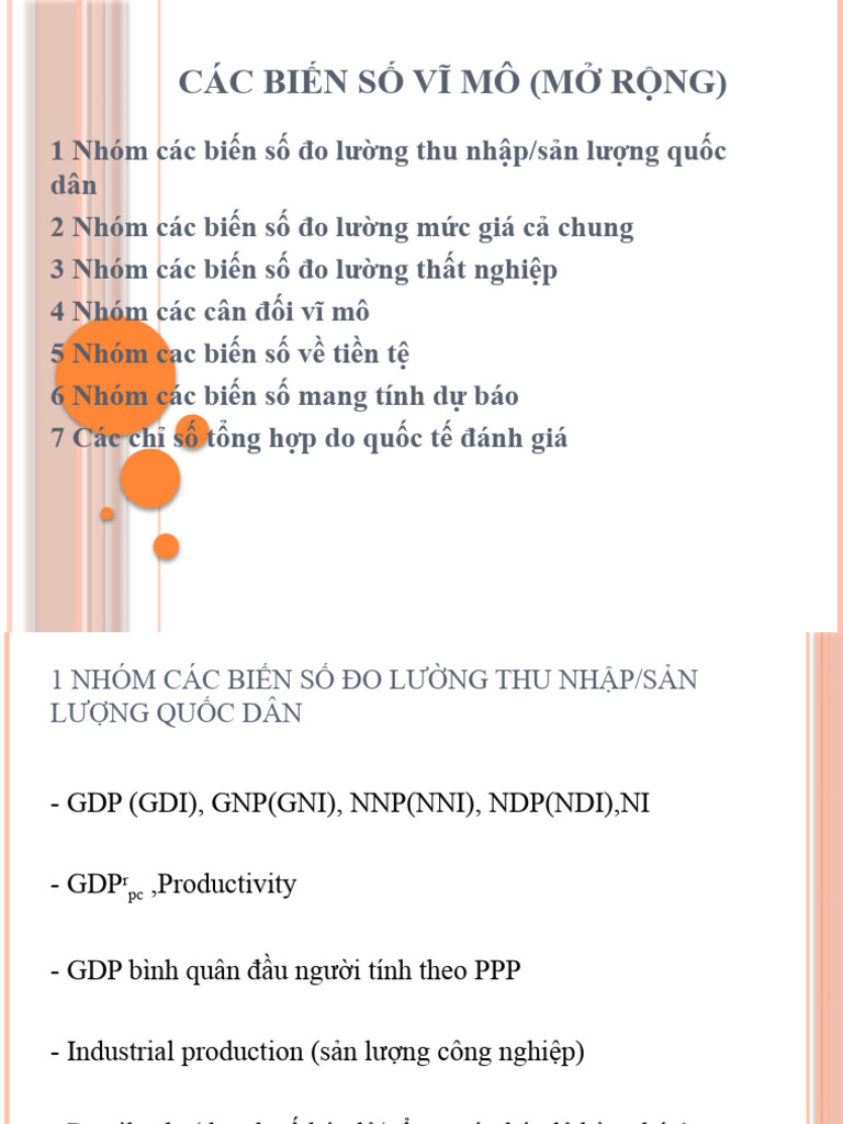 (KTVM) Kinh Te VI Mo - Pham Xuan Truong - 2@cac Bien So VI Mo (Mo Rong) | PDF