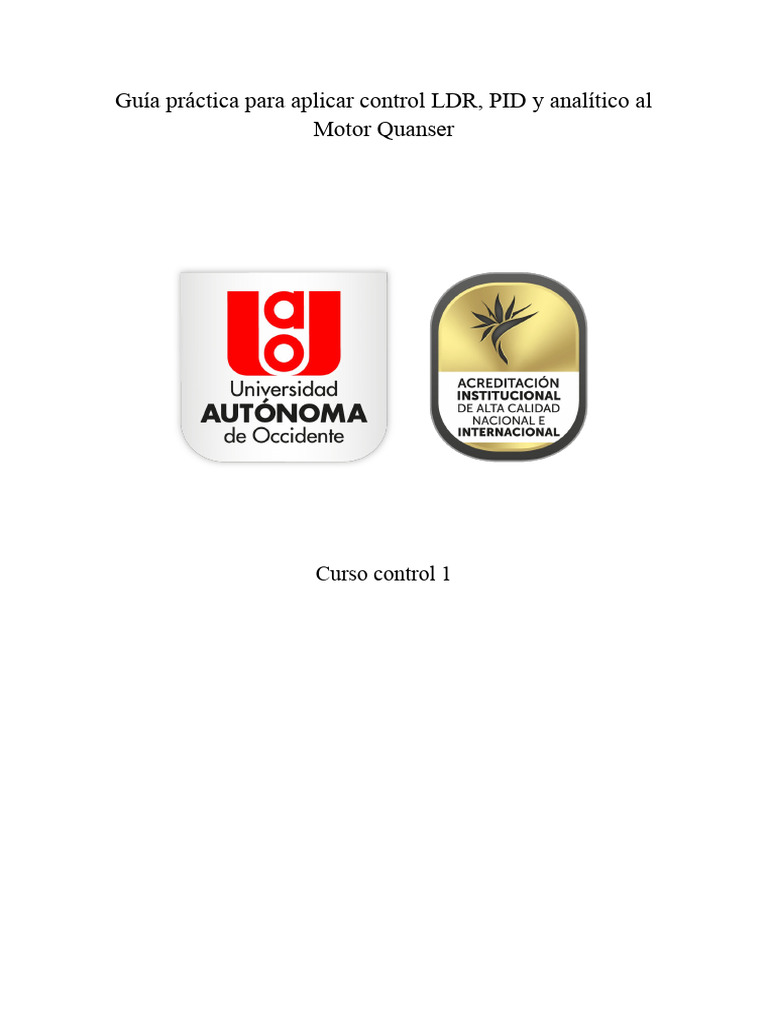Guía Práctica Control Motor Quanser | PDF | Software | Microcontrolador