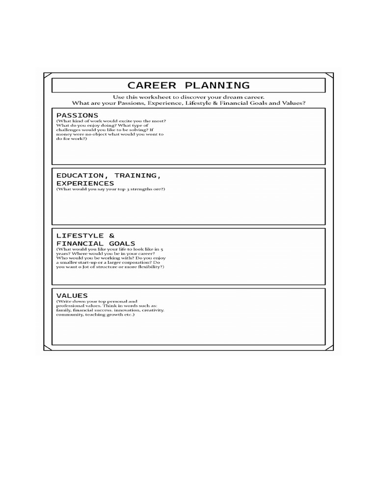Career Planning Worksheet - 101972.png | PDF