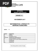 Maths Lit Gr11 p2 Memo Nov2022 - English | PDF | Length | Area