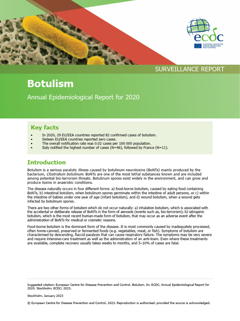 Botulism Annual Epidemiological Report 2020 | PDF | Botulinum Toxin ...