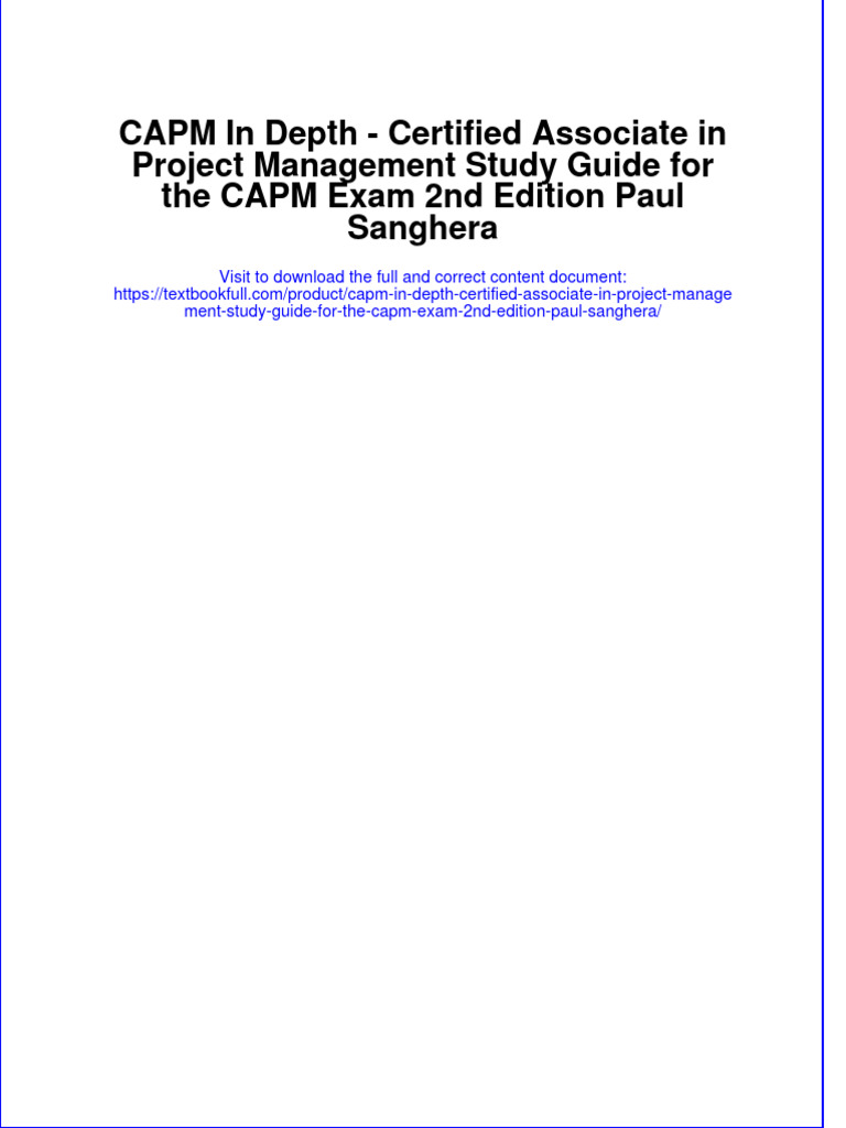 PDF CAPM in Depth - Certified Associate in Project Management Study ...
