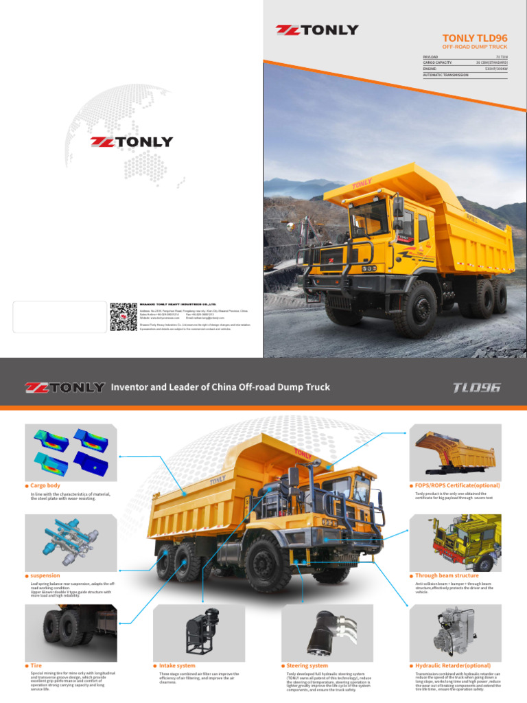 Tonly TLD96 Off-Road Dump Truck Specs | PDF | Rear Wheel Drive Vehicles ...