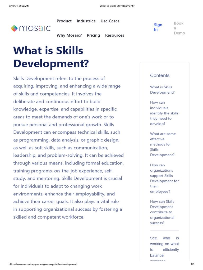 What is Skills Development | PDF