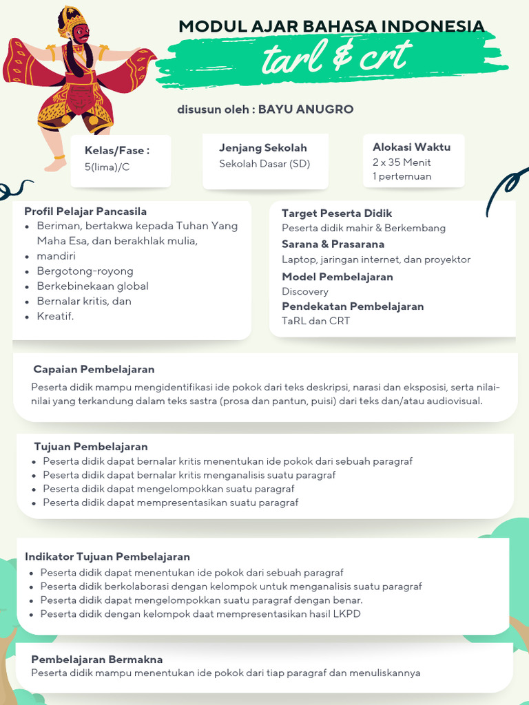 BAYU ANUGRO UAS - Modul Ajar Berbasis TaRL & CRT | PDF