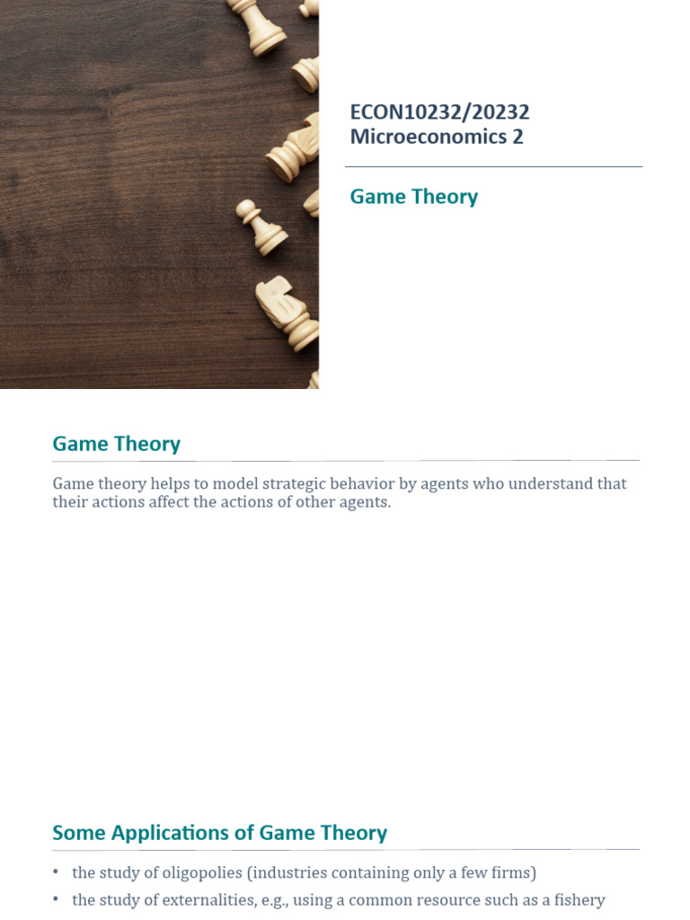 Game Theory in Microeconomics | PDF | Game Theory | Systems Theory