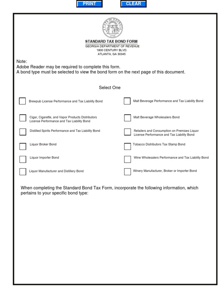 Alcohol and Tobacco Bond Forms | PDF