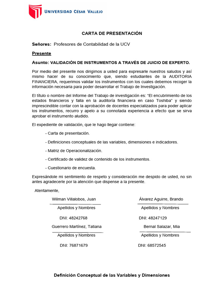 Carta de Validacion | PDF | normas internacionales de INFORMACION ... Carta de Validacion | PDF | normas internacionales de INFORMACION ...