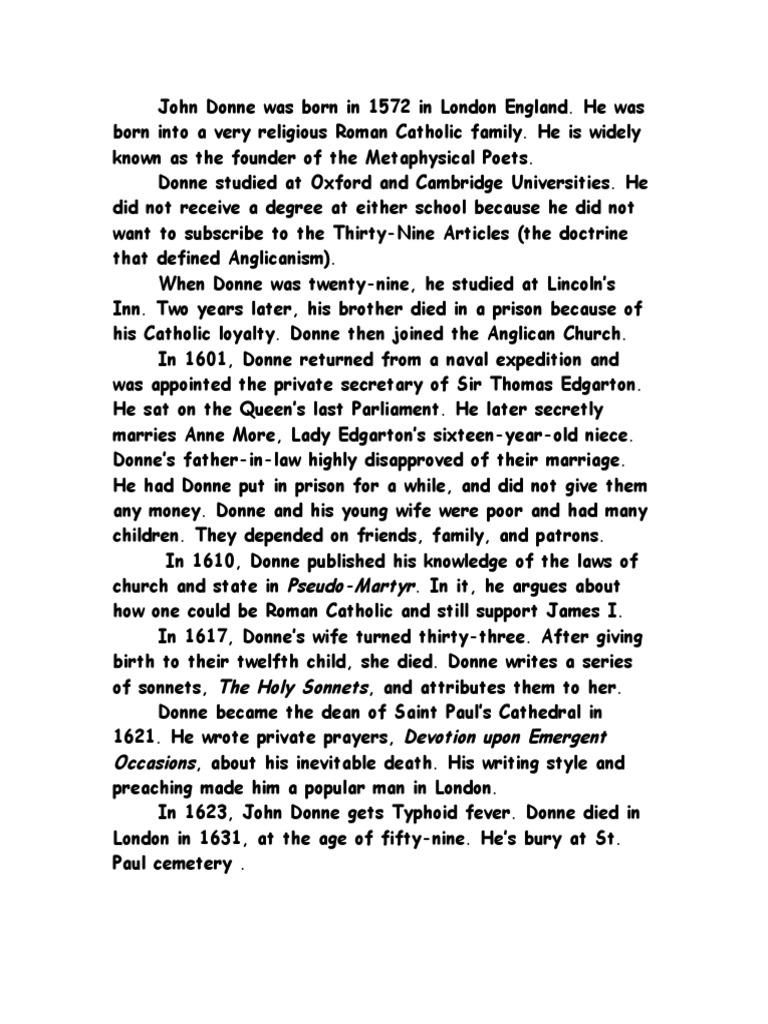 About John Donne | PDF