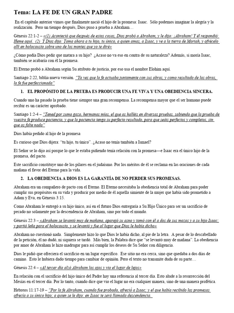 Tema LA FE DE UN GRAN PADRE | PDF | Abrahán | Dios