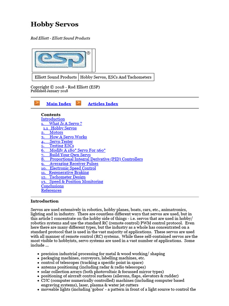 Hobby Servos | PDF | Electric Motor | Servomechanism
