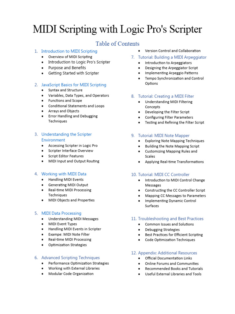 MIDI Scripting With Logic Pro | PDF | Java Script | Data Type