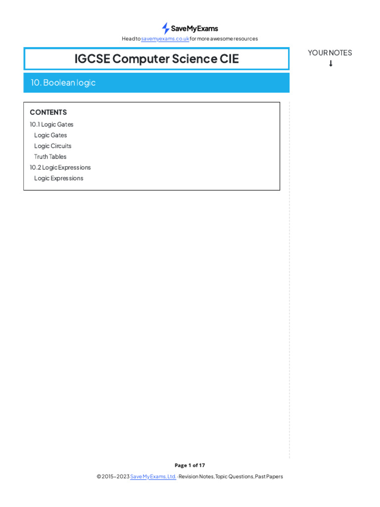 Boolean Logic Notes Pdf Logic Gate Electronic Engineering