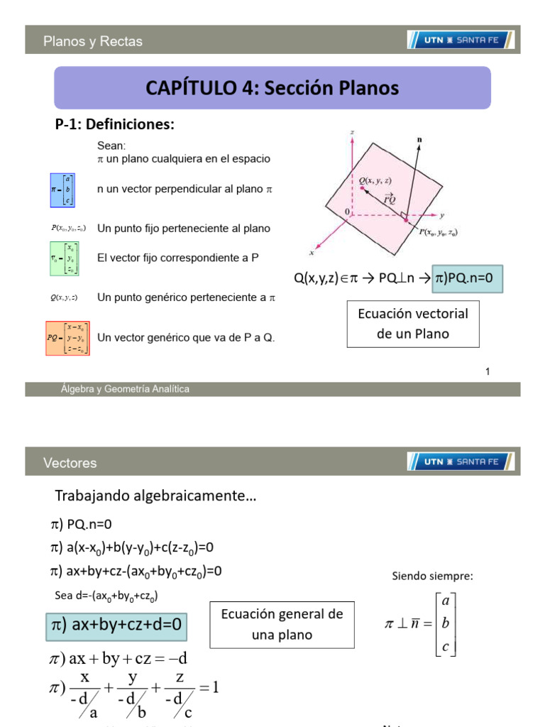 Planos y Rectas | PDF | Línea (geometría) | Geometría analítica
