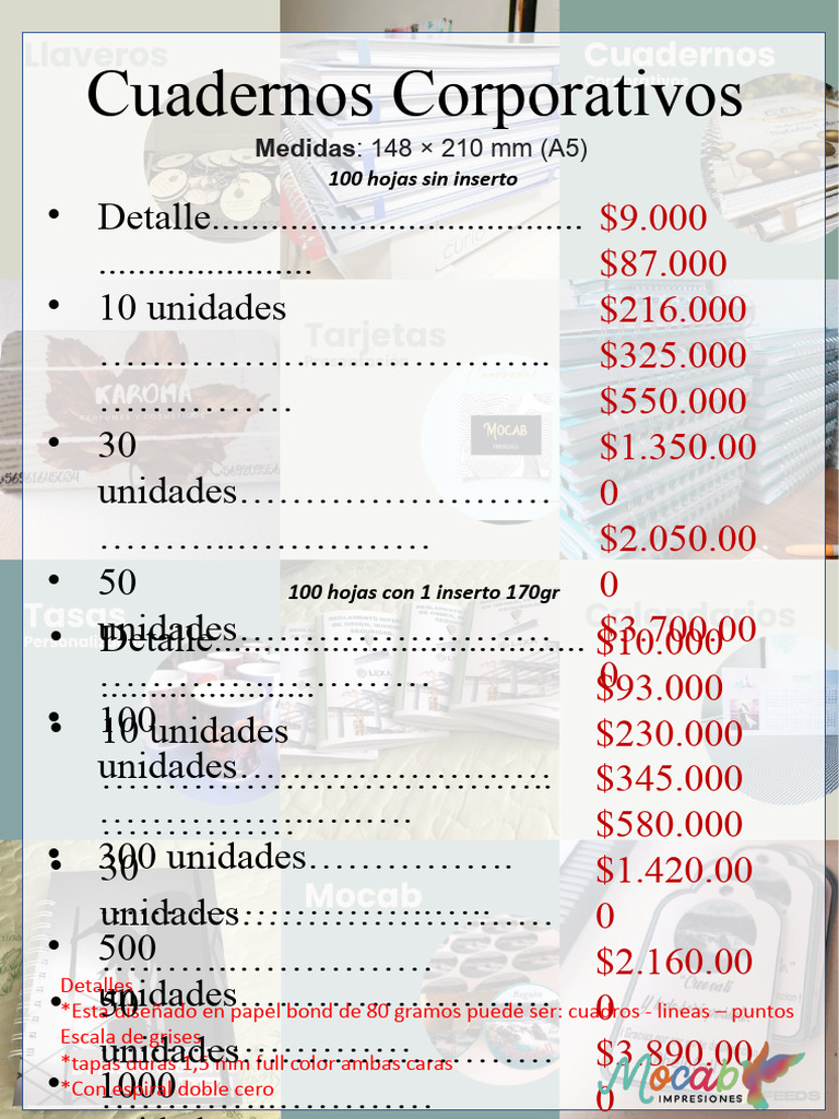 Catálogo Mocab | PDF | Materiales de impresión | Papel