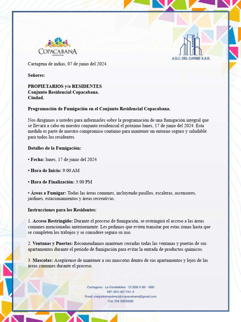 Circular 060 - Fumigación. | PDF