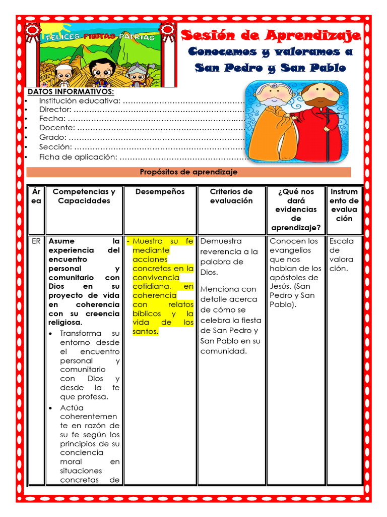 3° Sesión Día 2 Rel Conocemos y Valoramos La Historia de San Pedro y ...