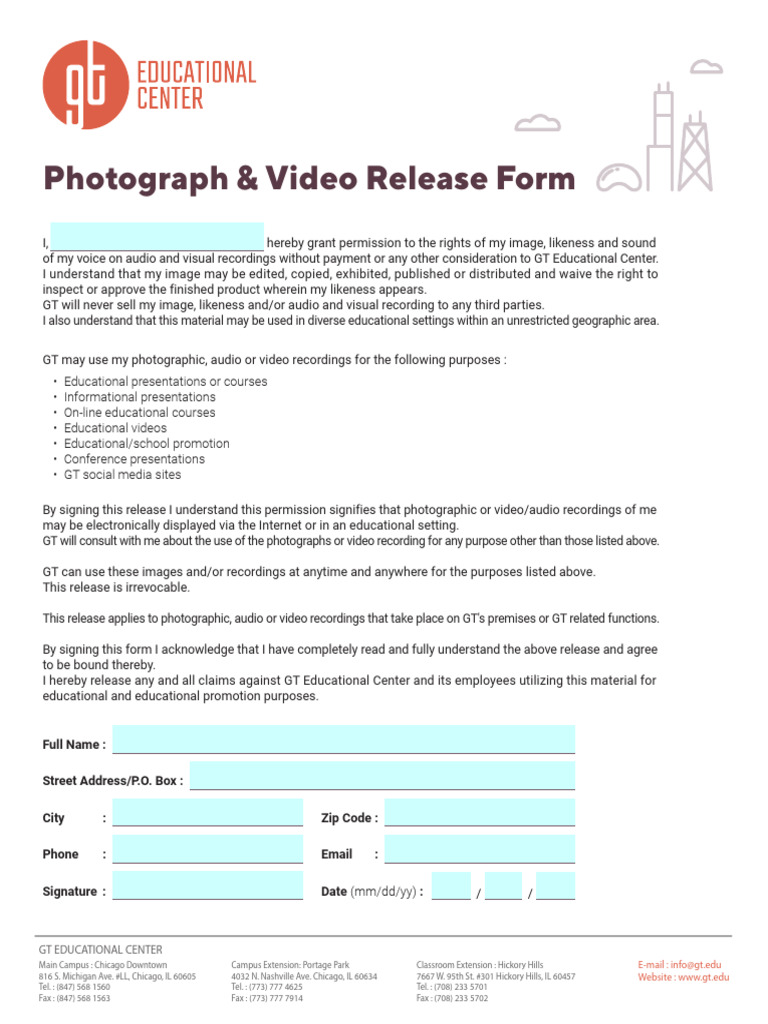 GT Educational Center Release Form | PDF | Computing | Information And ...