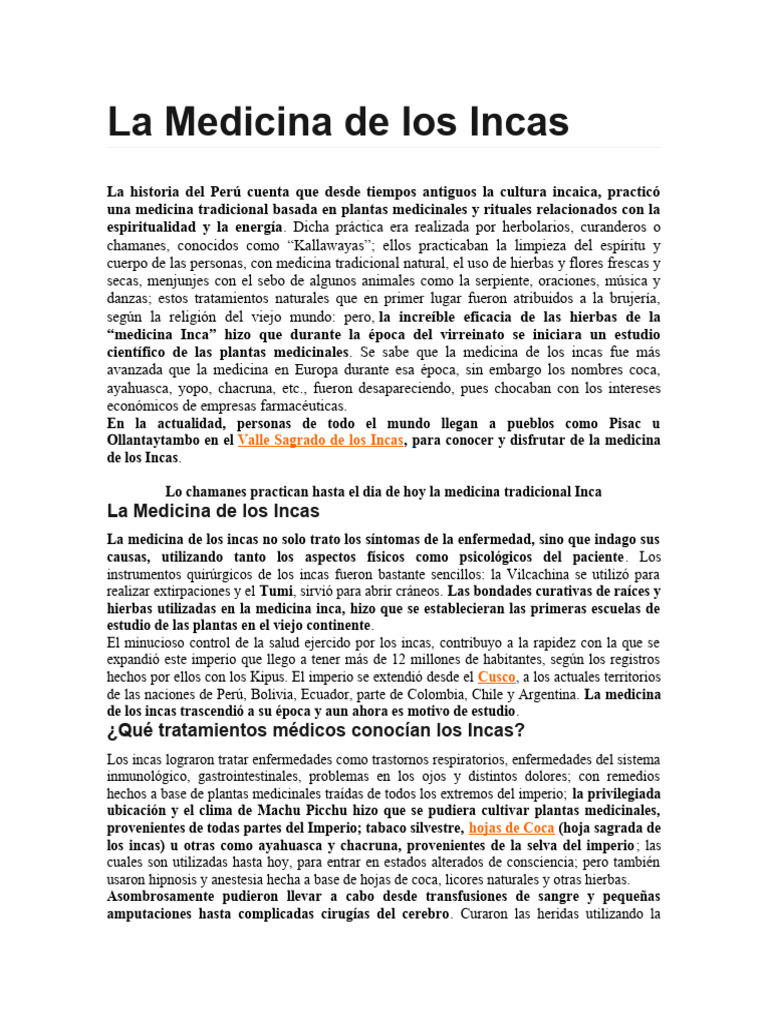 477058033-La-Medicina-de-los-Incas | PDF | Imperio Inca | Medicina