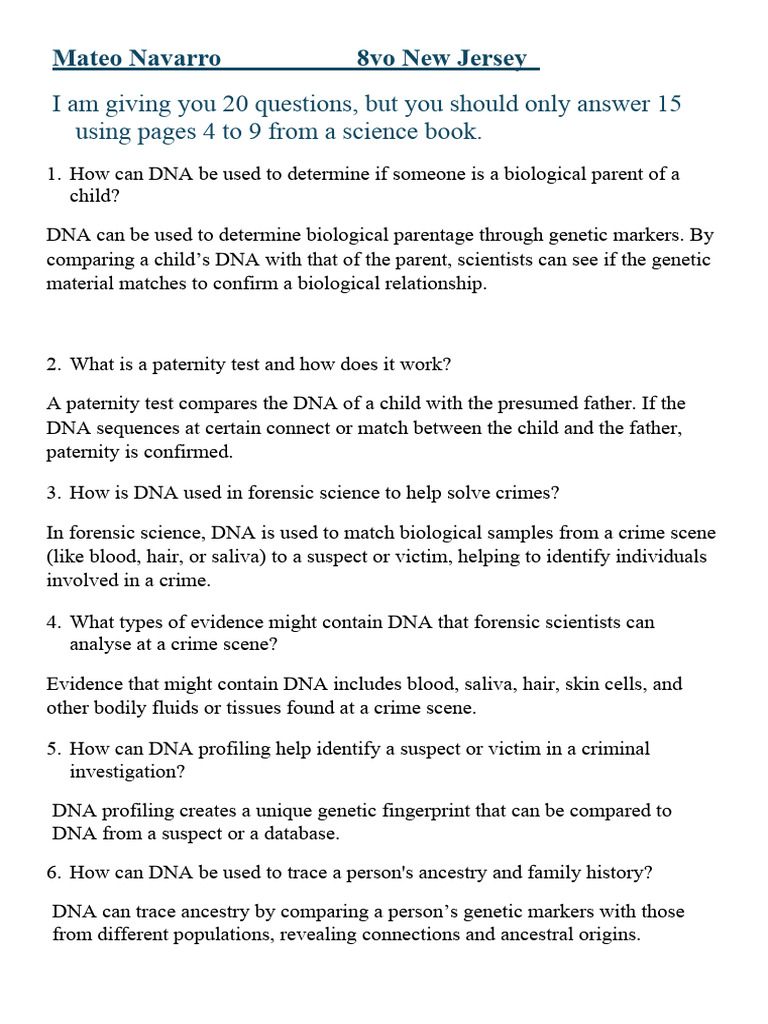 Homework | PDF | Dna Profiling | Forensic Science