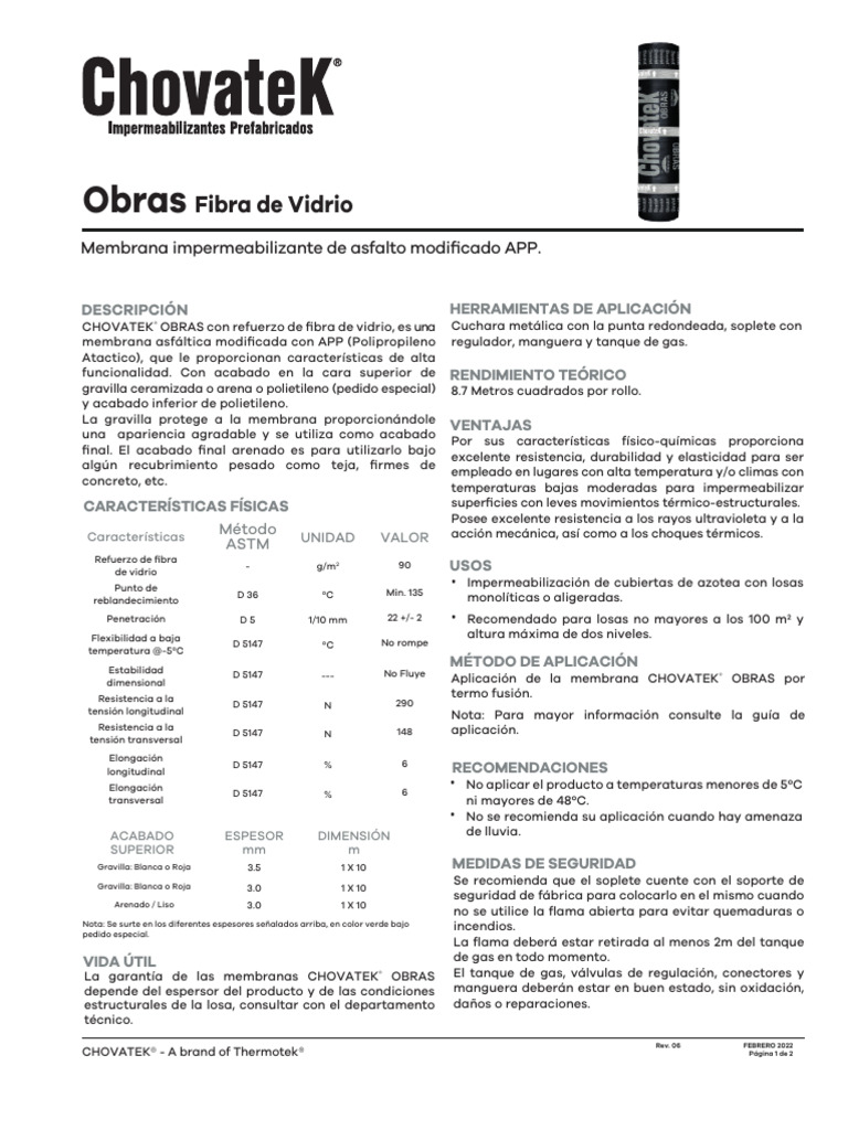 Ficha Técnica Thermotek | PDF | Materiales