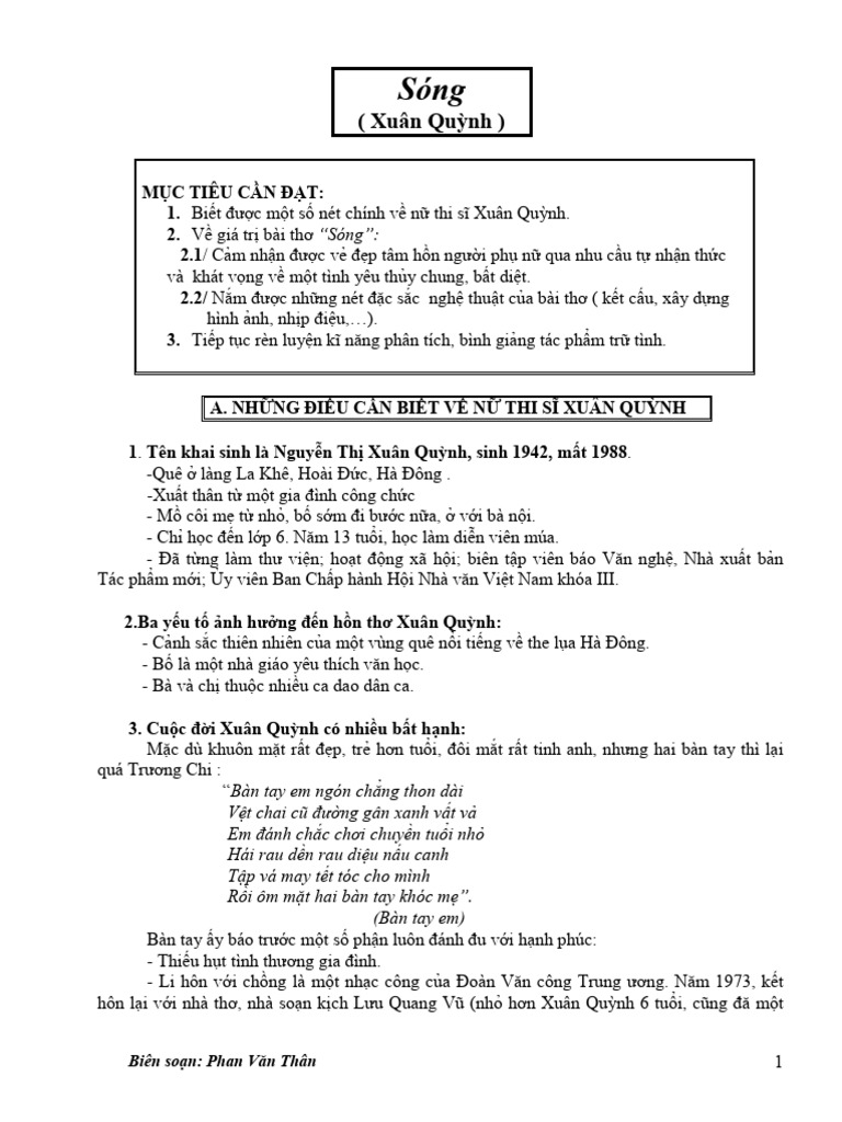 Sóng - Xuân Qu NH | PDF