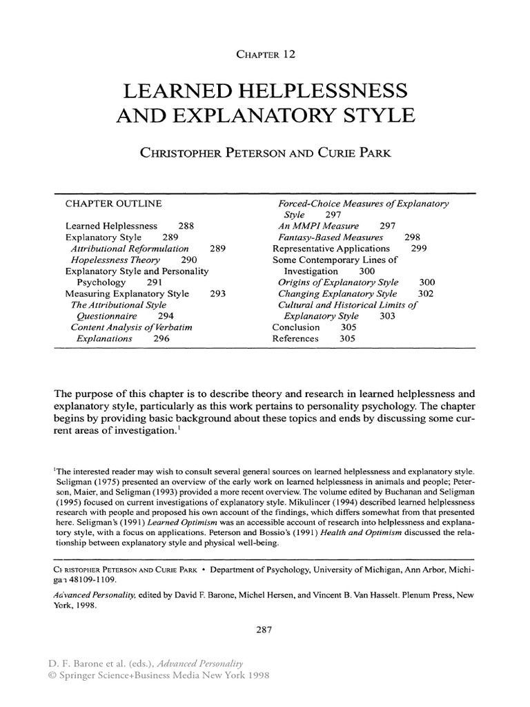 Peterson 1998 | PDF | Motivation | Motivational