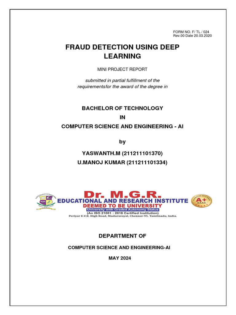 Mini Project (Fdudl) Upd | PDF | Machine Learning | Deep Learning