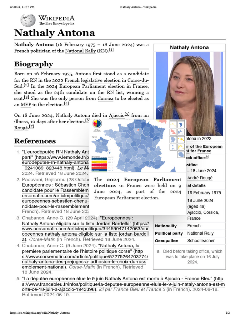 Nathaly Antona - Wikipedia | PDF | Elections | Politics Of The European Union