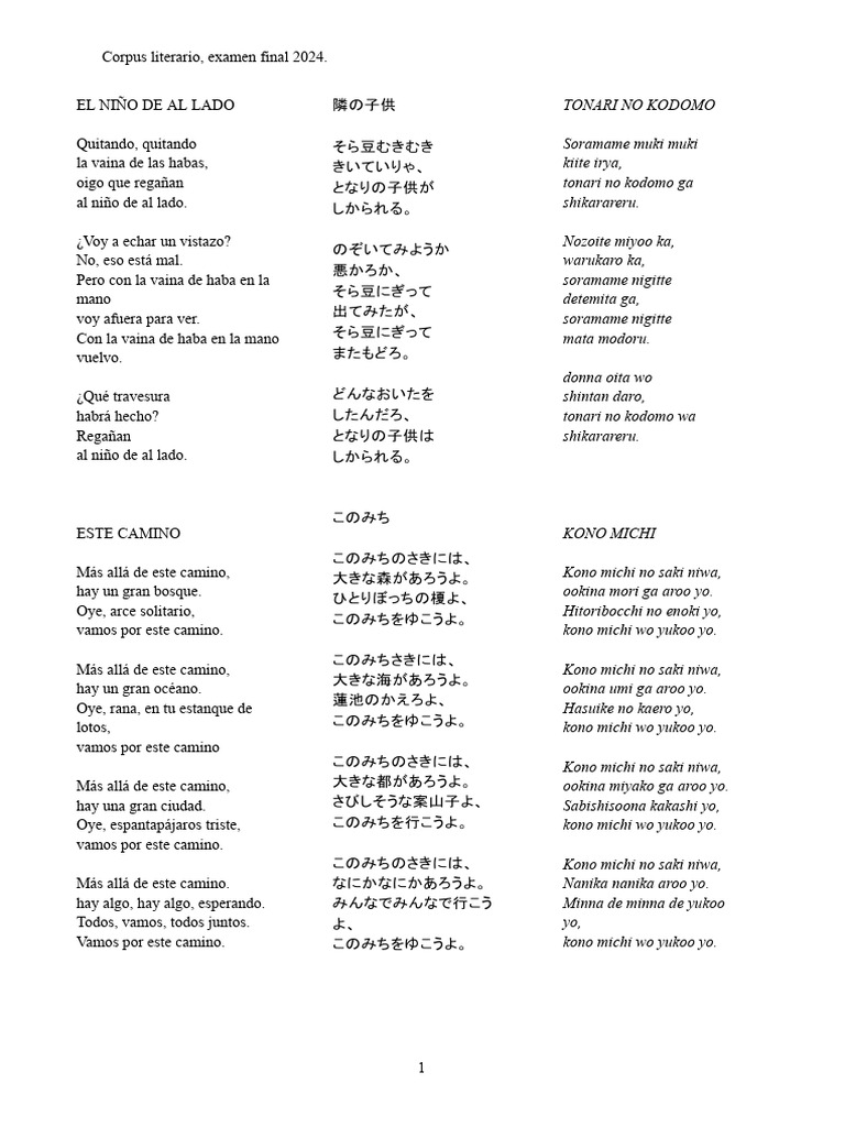 Corpus Literario Poemas y Haikus Japoneses. | PDF | Haiku | Teoría literaria